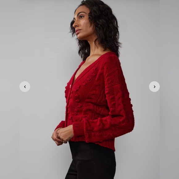 New York & Company | Sweaters | Red Cable Knit Cardigan | Poshmark